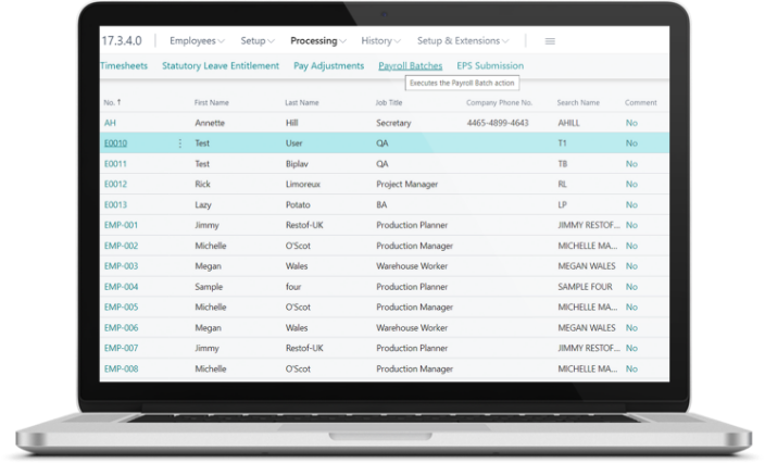 Payroll | Sirius App